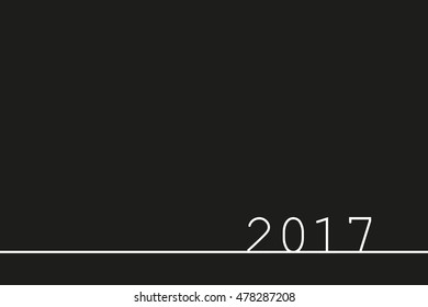 Inscription 2017 Black Background Linear Style Stock Vector (Royalty ...