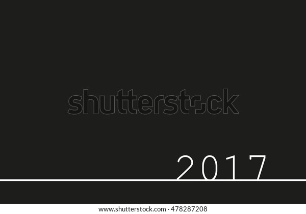 Inscription 2017 Black Background Linear Style Stock Vector (Royalty ...