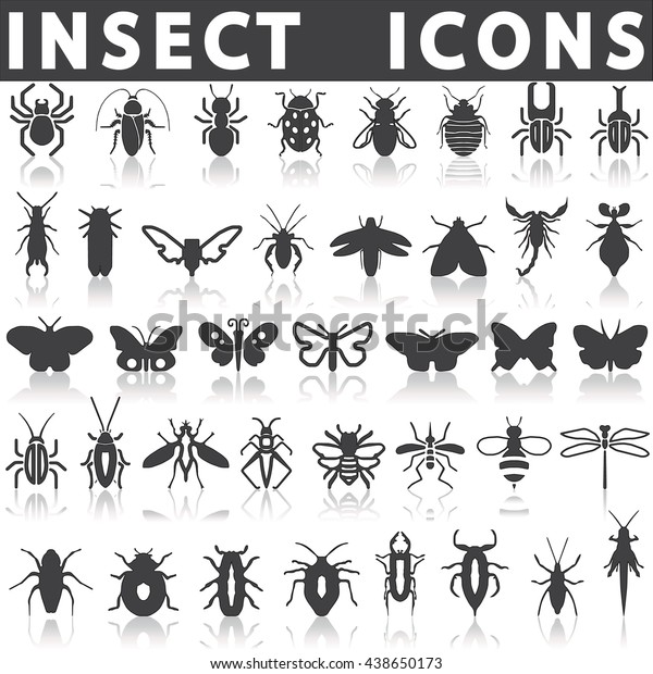 Insect Icons Stock Vector (Royalty Free) 438650173 | Shutterstock