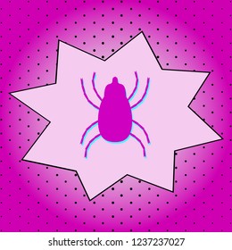 Insect Tick Purple Icon Popart Background Stock Vector (Royalty Free ...