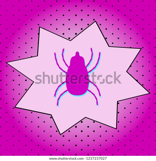 Insect Tick Purple Icon Popart Background Stock Vector (Royalty Free ...