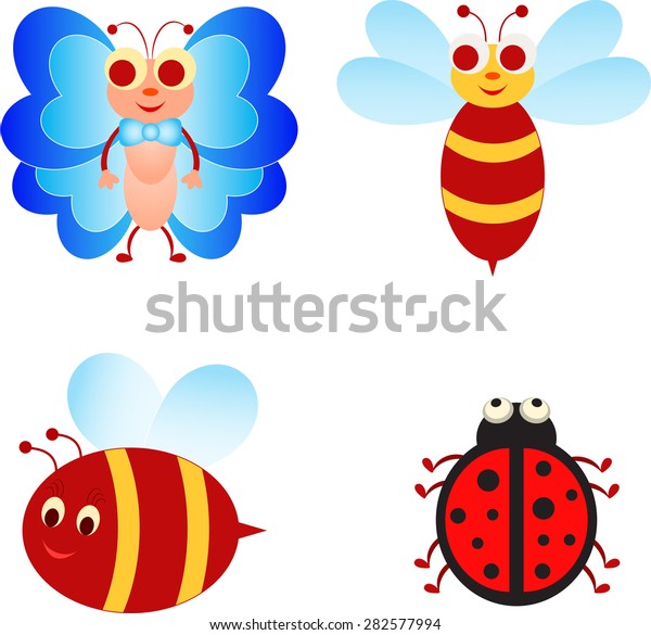Insect Vectors Insect Cartoons Isolated Insects: เวกเตอร์สต็อก (ปลอดค่า ...