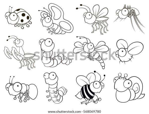 Insects Cartoon Doodle Stock Vector (Royalty Free) 568069780