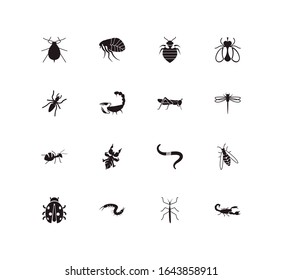 Insects Icon Set Aphid Poisonous Leaf Stock Vector (Royalty Free ...