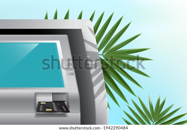 Insert Atm Card Into Card Slot Stock Vector (Royalty Free) 1942290484