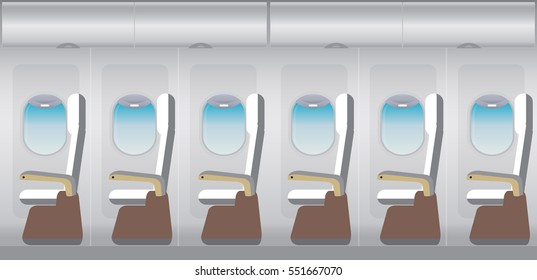 Airplane Inside Empty Plane Interior Seamless Stock Vector (Royalty ...