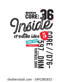 Inside Typography Print T Shirt Stock Vector (Royalty Free) 1491381815