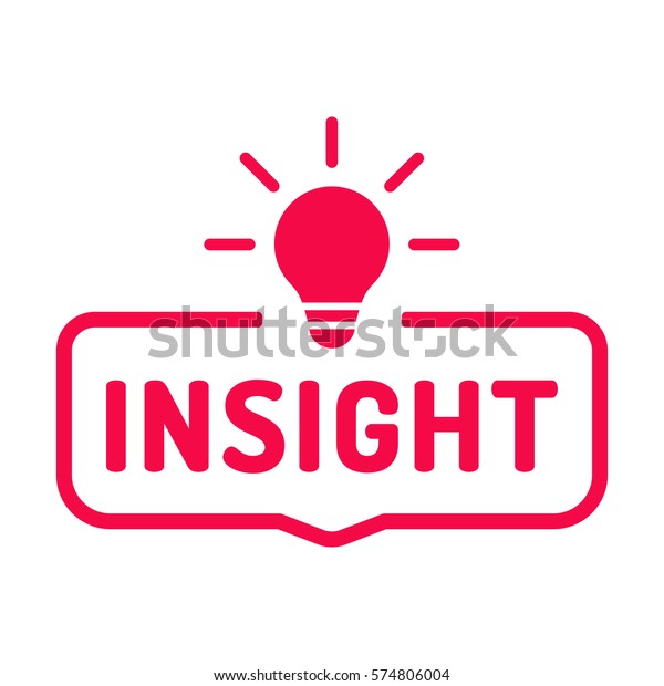 Insight Badge Bulb Icon Flat Vector 스톡 벡터(로열티 프리) 574806004