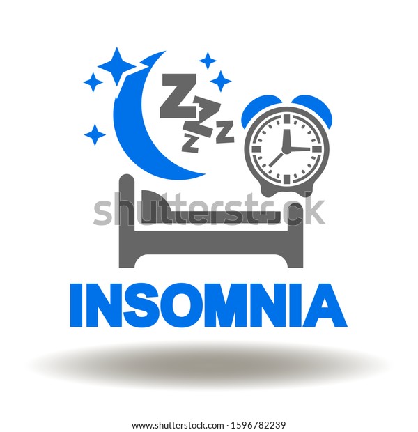 Insomnia Logo Bed Night Moon Stars Stock Vector (Royalty Free ...