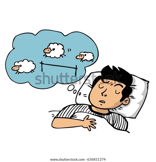 Insomnia Man Cartoon Stock Vector (Royalty Free) 636851374
