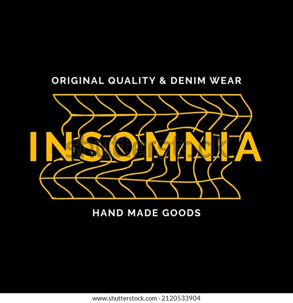 Insomnia Writing Design Suitable Screen Printing Stock Vector (Royalty ...