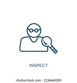 Inspect Icon Thin Linear Inspect Outline Stock Vector (Royalty Free ...