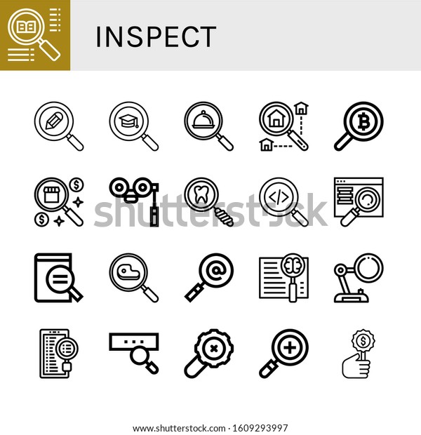 Inspect Simple Icons Set Contains Such Stock Vector (Royalty Free ...