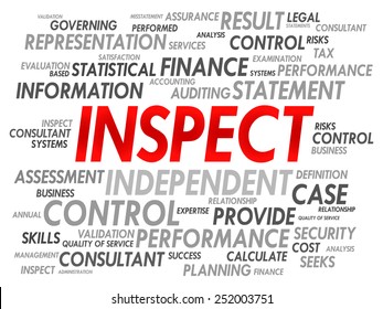 Inspect Word Cloud Business Concept Stock Vector (Royalty Free ...
