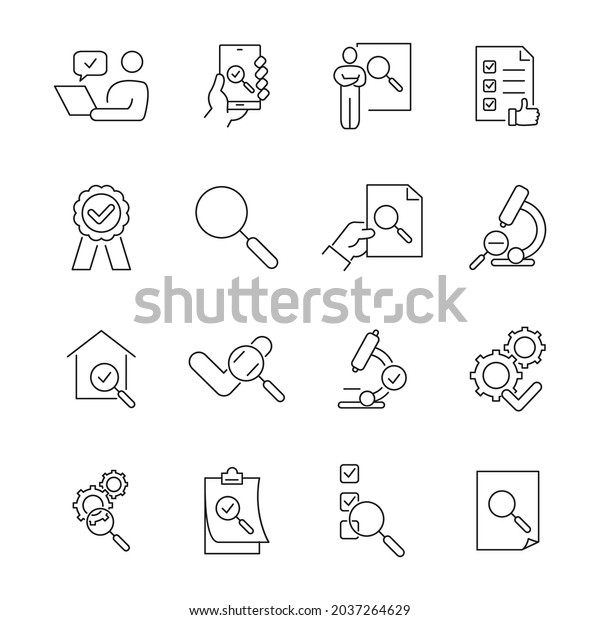 Inspection Icons Set Inspection Pack Symbol Stock Vector (Royalty Free ...