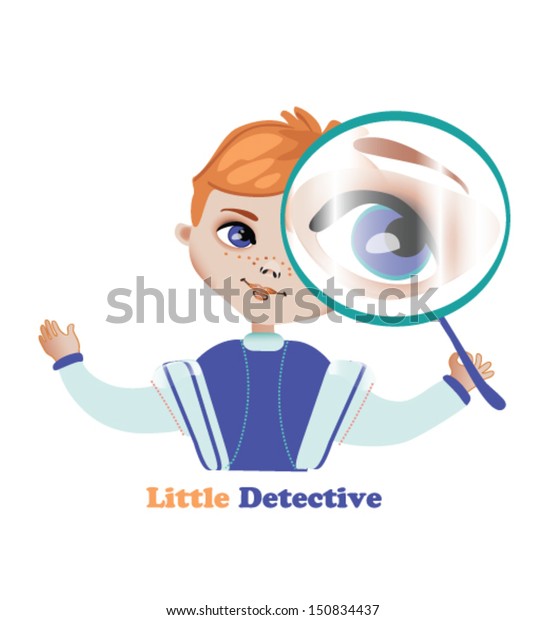 Inspector Cartoon Little Detective Stock Vector (Royalty Free) 150834437