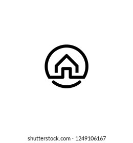 Inspirational Logo Design Home Circle Stock Vector (Royalty Free ...