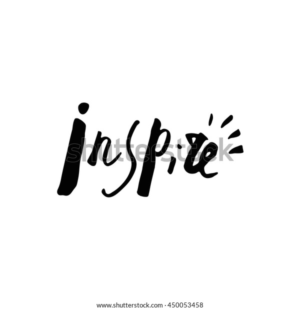 Inspire Card Brush Lettering Background Black Stock Vector (Royalty ...