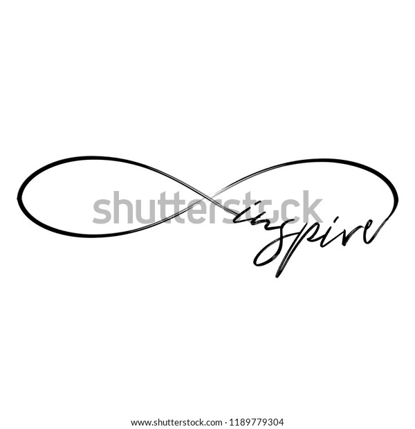 Inspire Infinity Shape Lovely Lettering Calligraphy Stock Vector ...