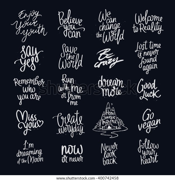 Inspiring Quotes Fashionable Calligraphy Vector Illustration Stock ...