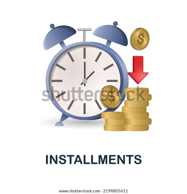 Installments Icon 3d Illustration Banking Collection Stock Vector ...