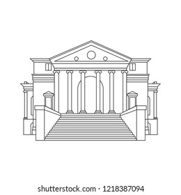 Institution Line Drawing Stock Vector (Royalty Free) 1218387094 ...