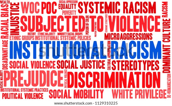 Institutional Racism Word Cloud On White Stock Vector (Royalty Free ...