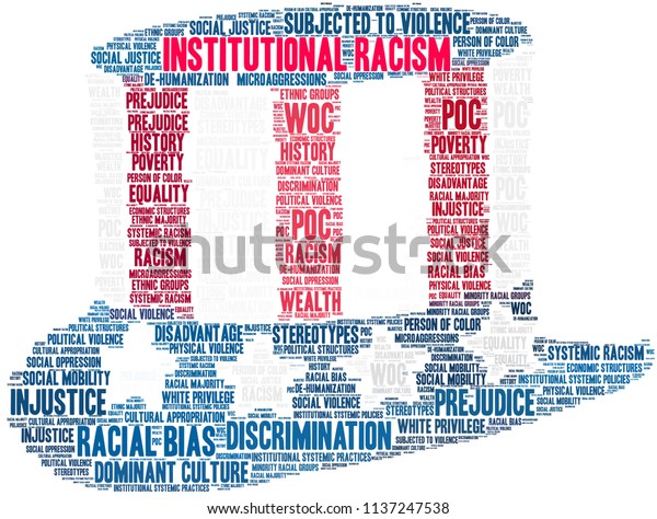 Institutional Racism Word Cloud On White Stock Vector (Royalty Free ...