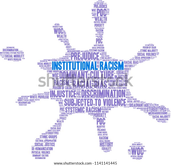 Institutional Racism Word Cloud On White Stock Vector (Royalty Free ...