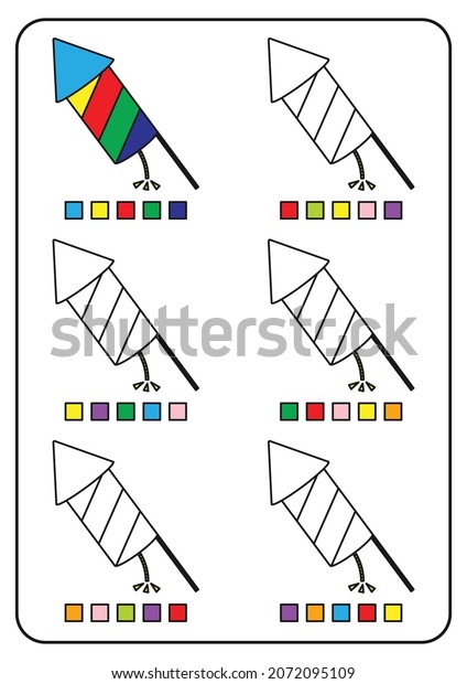Instructional Coloring Pages Educational Games Kids Stock Vector ...