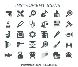 Instrument Icon Set 30 Filled Instrument Stock Vector (Royalty Free ...