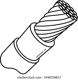 Insulated Electric Cable Vector Outline Illustration Stock Vector ...