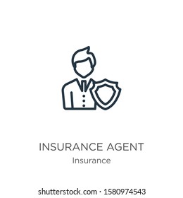 Insurance Agent Icon Thin Linear Insurance Stock Vector (Royalty Free ...