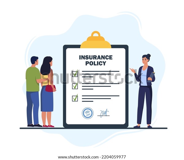 Insurance Agent Presenting Service Making Deal Stock Vector (Royalty ...