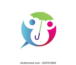 Insurance Bubble Speech Logo White Isolated Stock Vector (Royalty Free ...