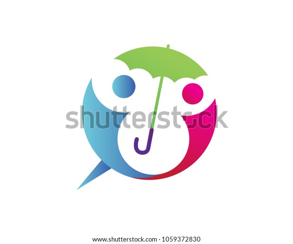 Insurance Bubble Speech Logo White Isolated Stock Vector (Royalty Free ...