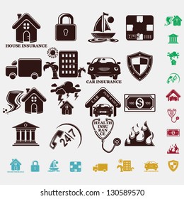 Insurance Icons Stock Vector (Royalty Free) 130589570 | Shutterstock
