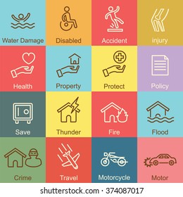 Insurance Outline Design Vector Infographic Elements Stock Vector ...