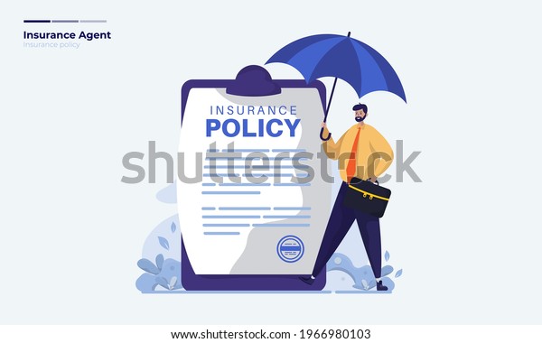Insurance Policy Illustration Insurance Broker Agent Stock Vector ...