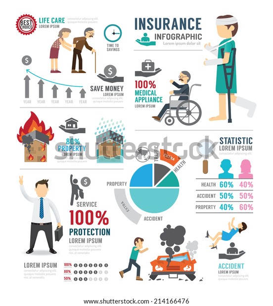 Insurance Template Design Infographic Concept Vector Stock Vector ...