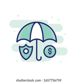 Insurance Vector Illustration Outline Filled Business: เวกเตอร์สต็อก ...