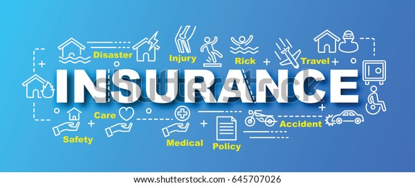 Insurance Vector Trendy Banner Design Concept Stock Vector (Royalty ...