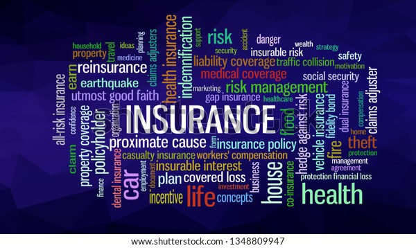 Insurance Word Cloud Concept Illustration Show Stock Vector (Royalty ...