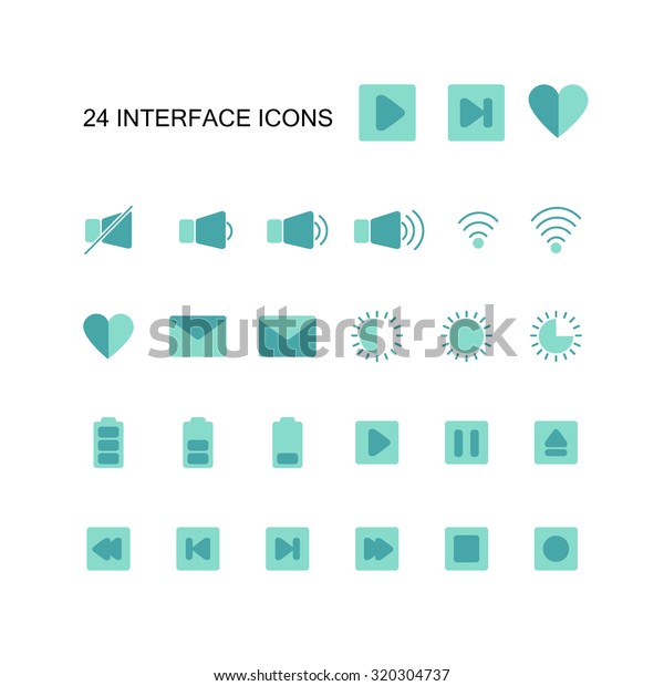 Inteface Blue Icons Stock Vector (Royalty Free) 320304737 | Shutterstock
