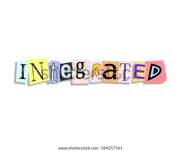 Integrated Word Torn Paper Letters Text: vector de stock (libre de ...