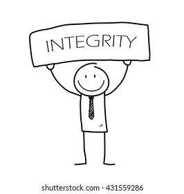 Integrity Hand Drawn Vector Illustration Stick: vector de stock (libre ...