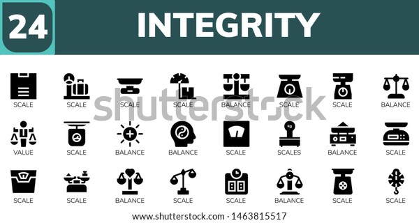 Integrity Icon Set 24 Filled Integrity Stock Vector (Royalty Free ...