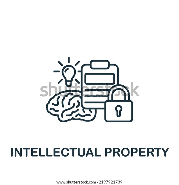Intellectual Property Icon Line Simple Crowdfunding Stock Vector ...