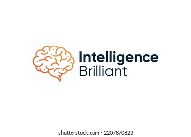 Intelligence Brilliant Smart Brain Logo Design Stock Vector (Royalty ...