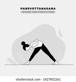 Intense Side Stretch Yoga Pose Illustration Stock Vector (Royalty Free ...